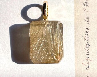 Gold Rutilated Quartz Pendant Golden Rutile Quartz Crystal Jewellery ...