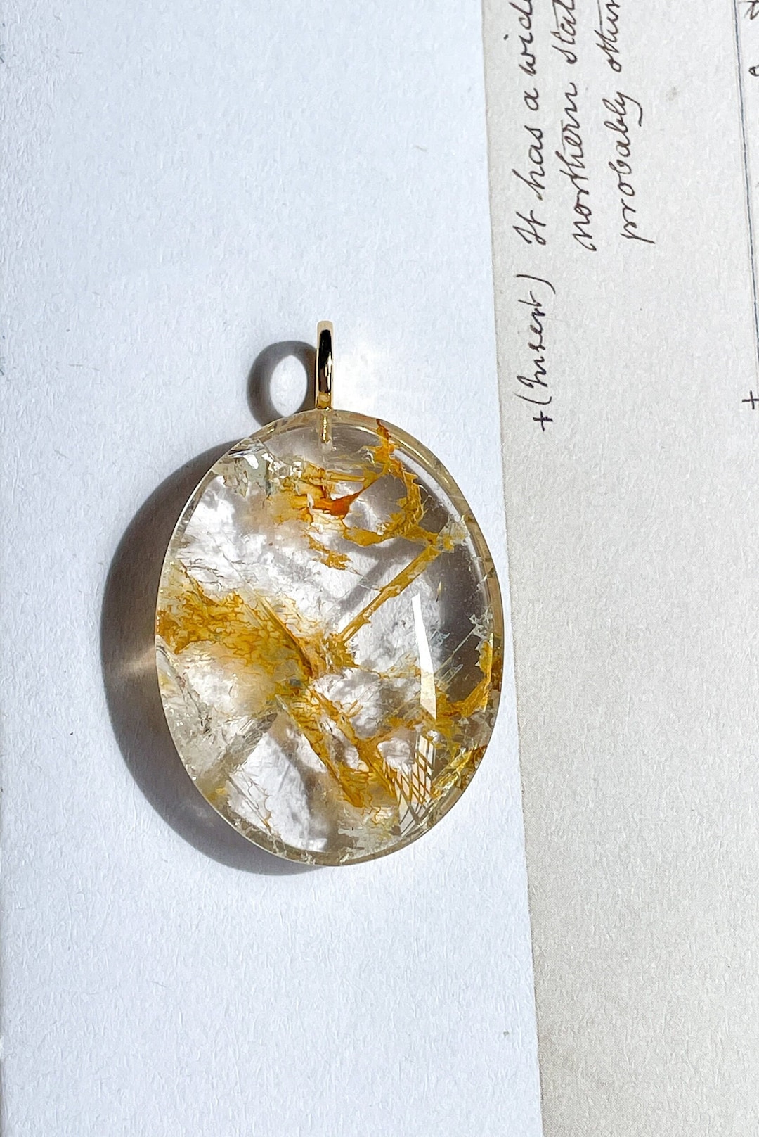 Oxidised Inclusion Quartz Iron Oxide in Quartz With Iron Oxide Pendant ...