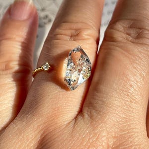 Raw Quartz Ring Double Terminated Quartz Ring Dainty Crystal Ring ...