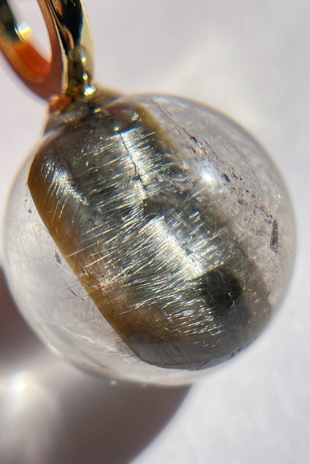 Brookite Inclusions Quartz Pendant Brookite Sphere Rare Find Inclusion ...