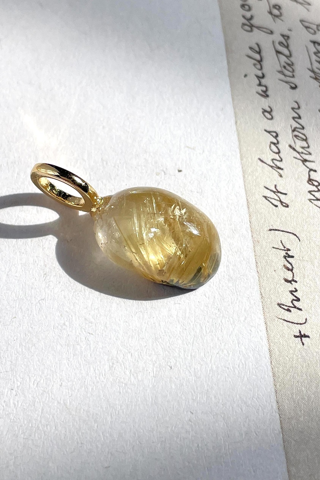 Gold Rutilated Quartz Pendant Golden Rutile Quartz Crystal Jewellery ...