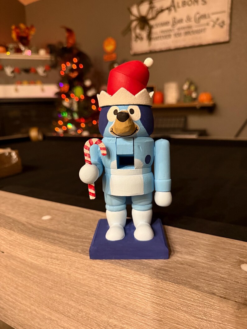 Custom Painted Bluey Nutcracker! 7.5 Inches Tall. RARE One of a Kind - Etsy