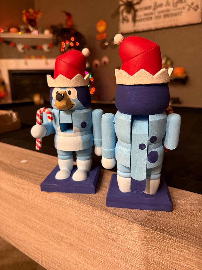 Custom Painted Bluey Nutcracker! 7.5 Inches Tall. RARE One of a Kind - Etsy