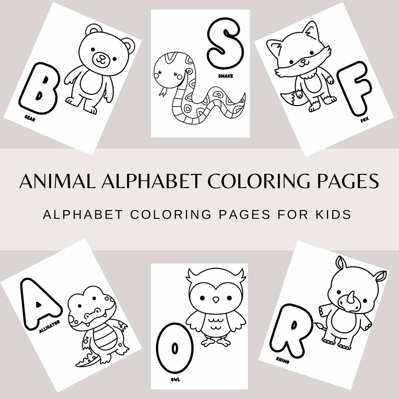Animal Alphabet Coloring Pages | Coloring Pages for Kids | Coloring ...