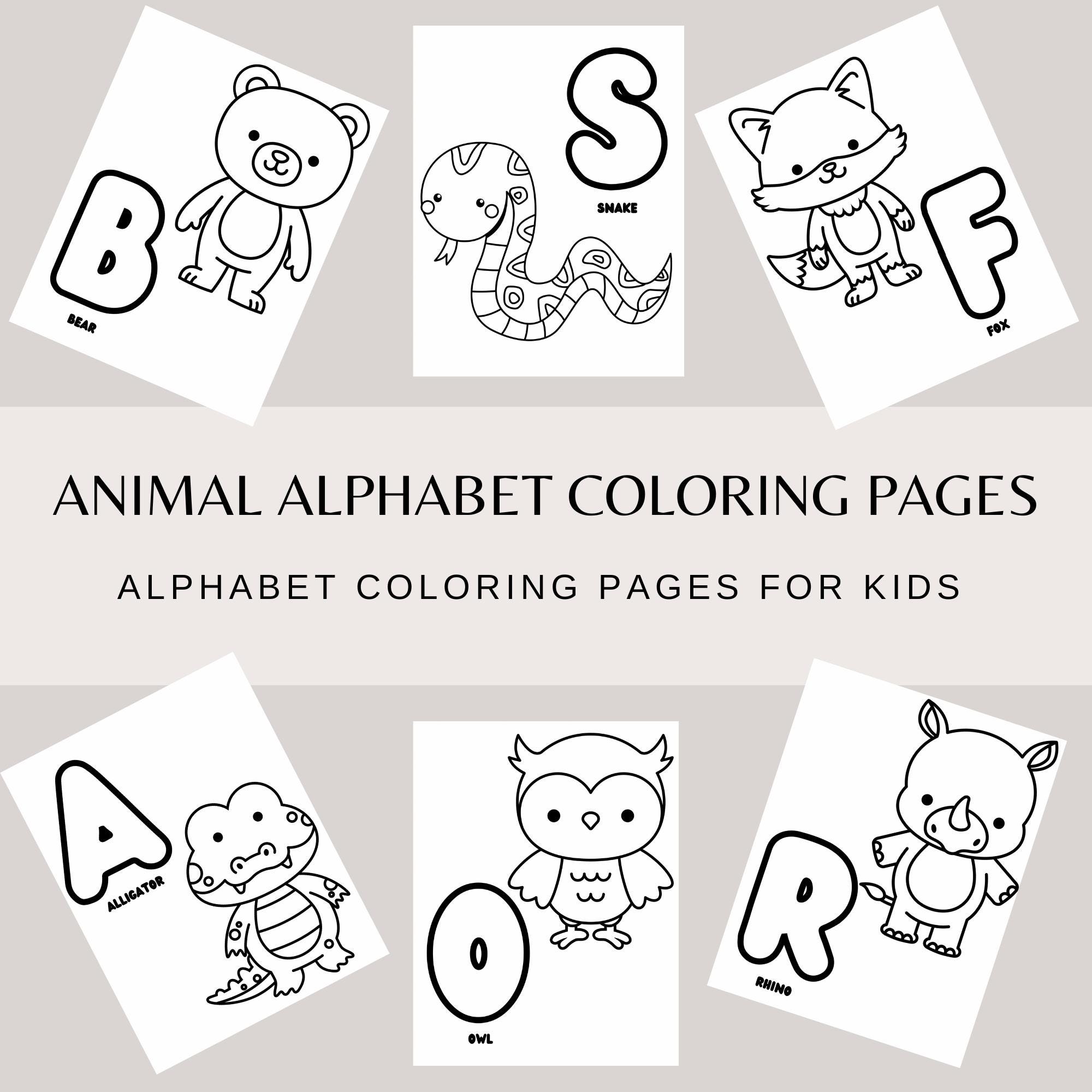 Animal Alphabet Coloring Pages | Coloring Pages for Kids | Coloring ...