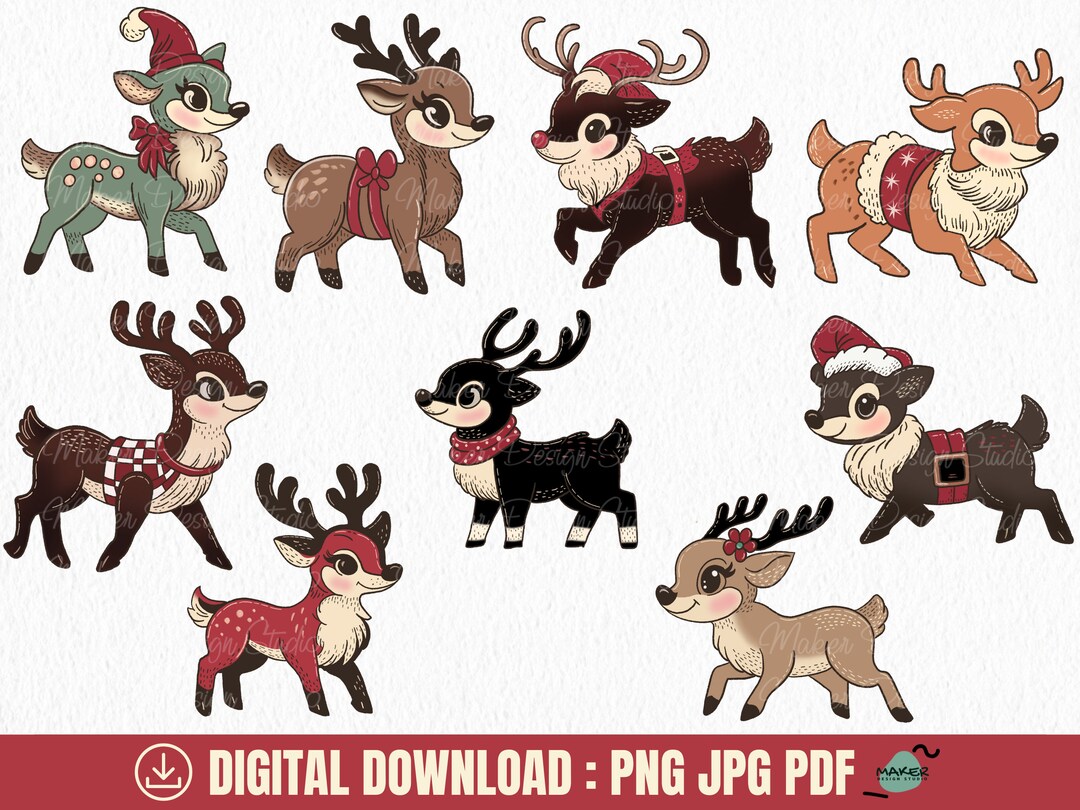 Reindeer Clipart PNG, Woodland Animal, Winter Holidays, Baby Animals ...