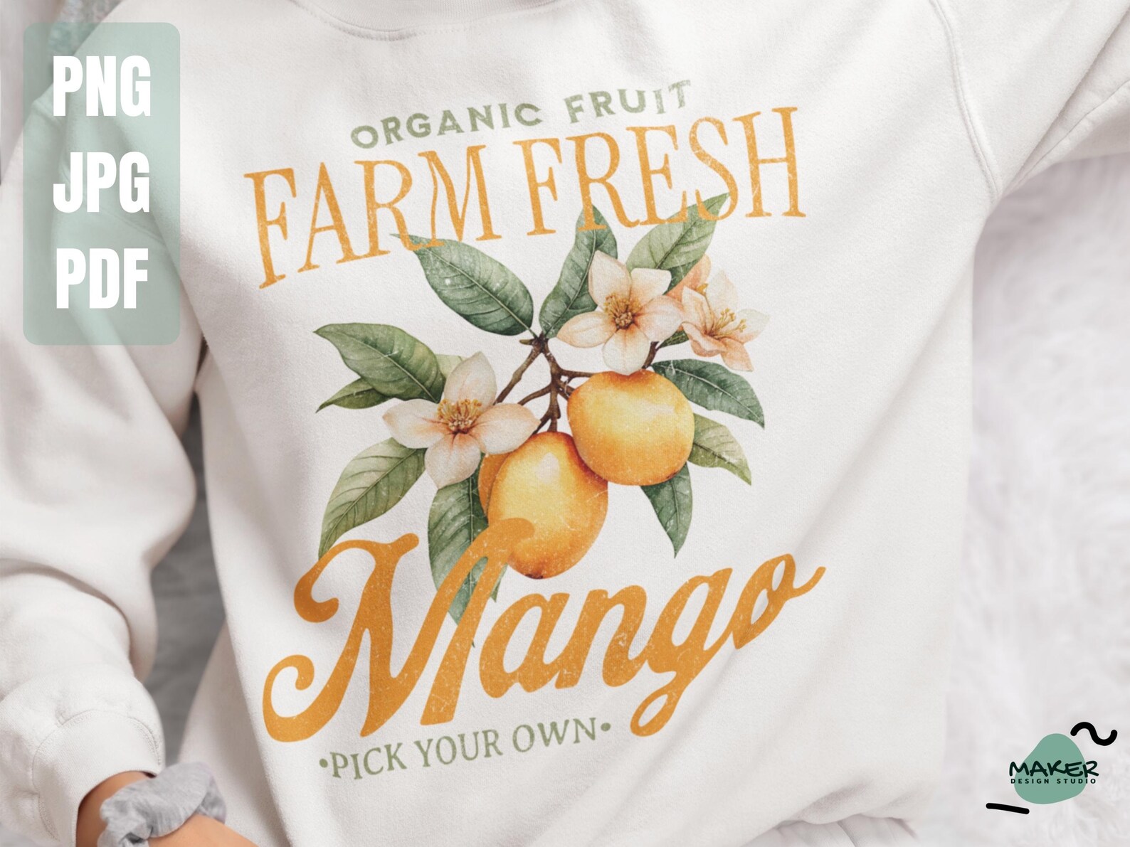 Locally Grown Mango Sublimation Png, Vintage Farm Fresh Png, Vintage ...