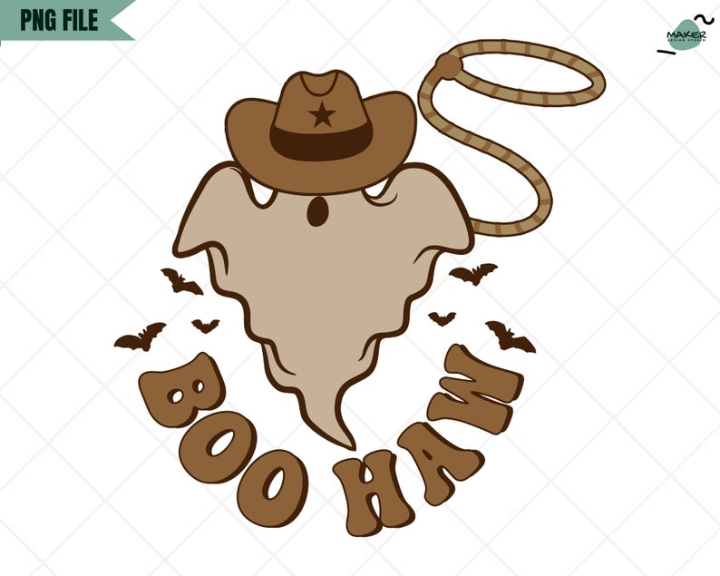 Boo Haw Png Retro Cowboy Halloween Png Funny Halloween Png - Etsy