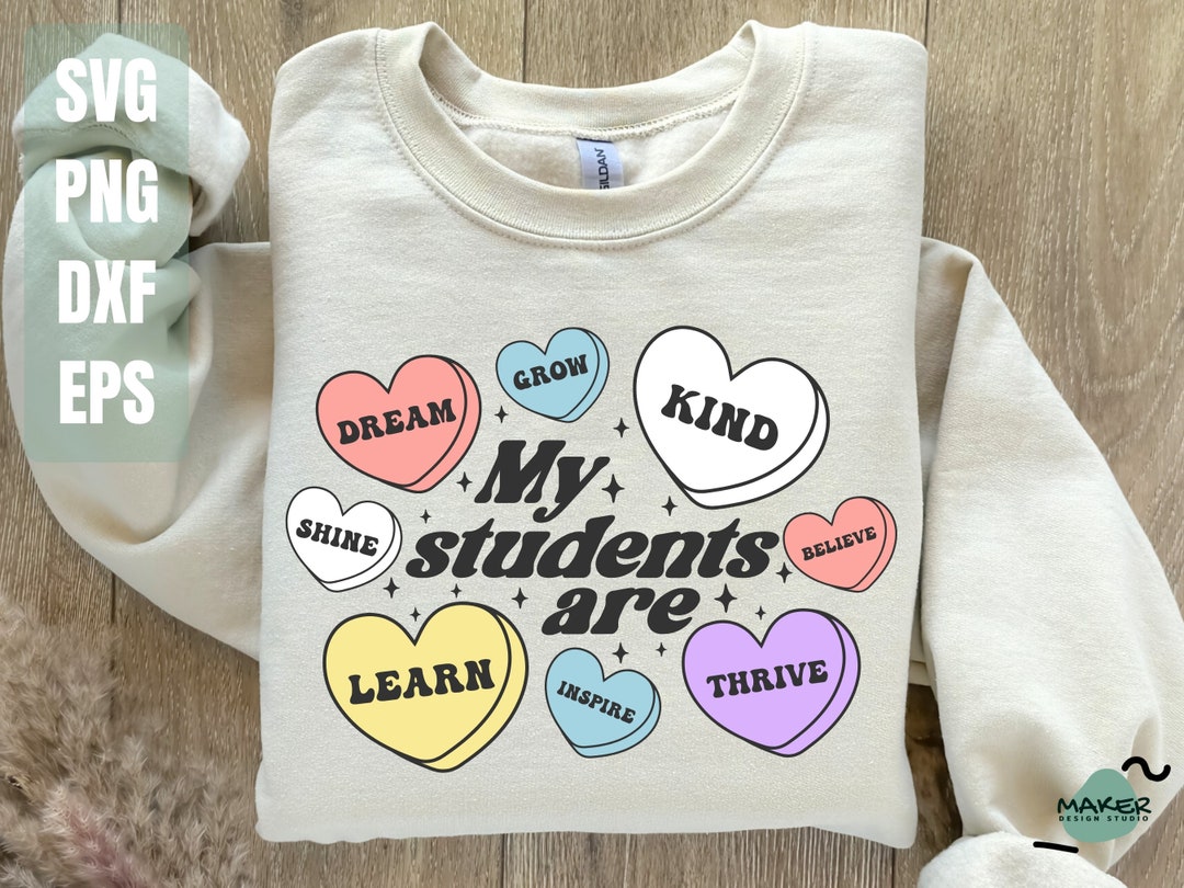 Teacher Conversation Hearts Candy Svg, 100 Days of School Svg ...