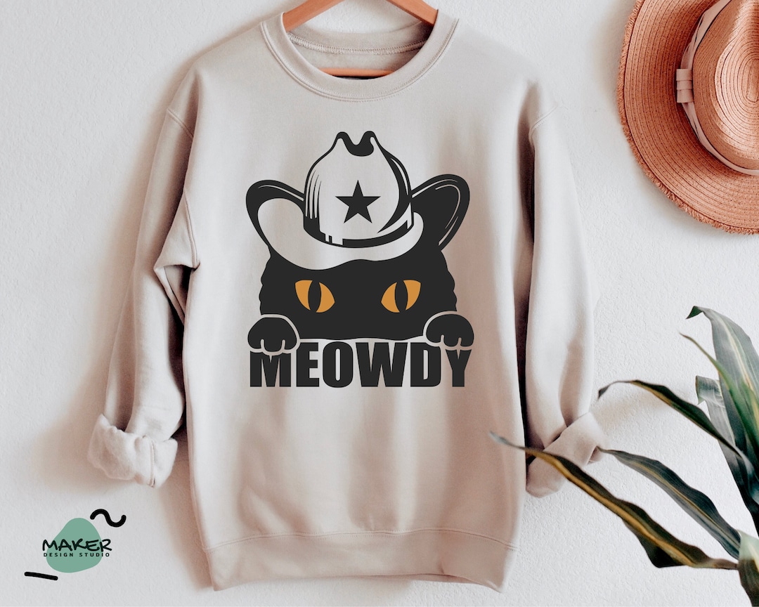 Meowdy Svg Cat Meme Svg Cat Howdy Matching A Greeting Used - Etsy