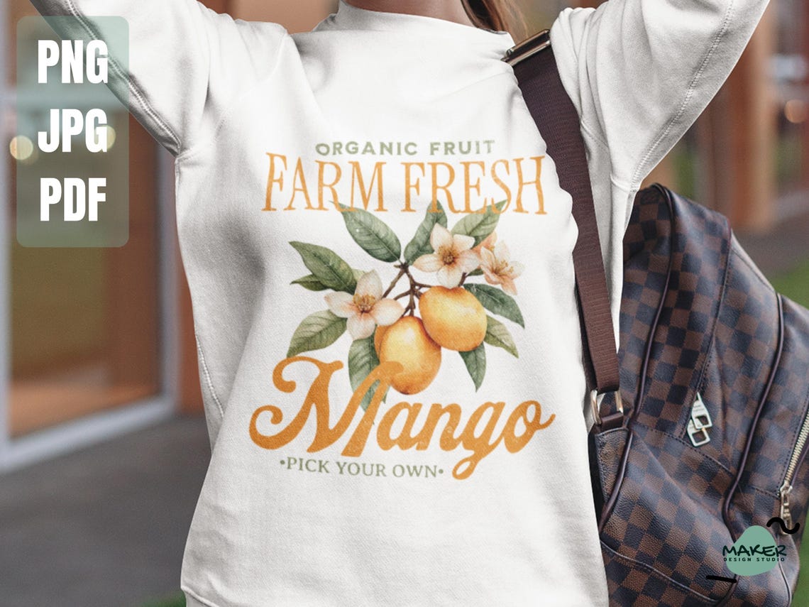 Locally Grown Mango Sublimation Png, Vintage Farm Fresh Png, Vintage ...