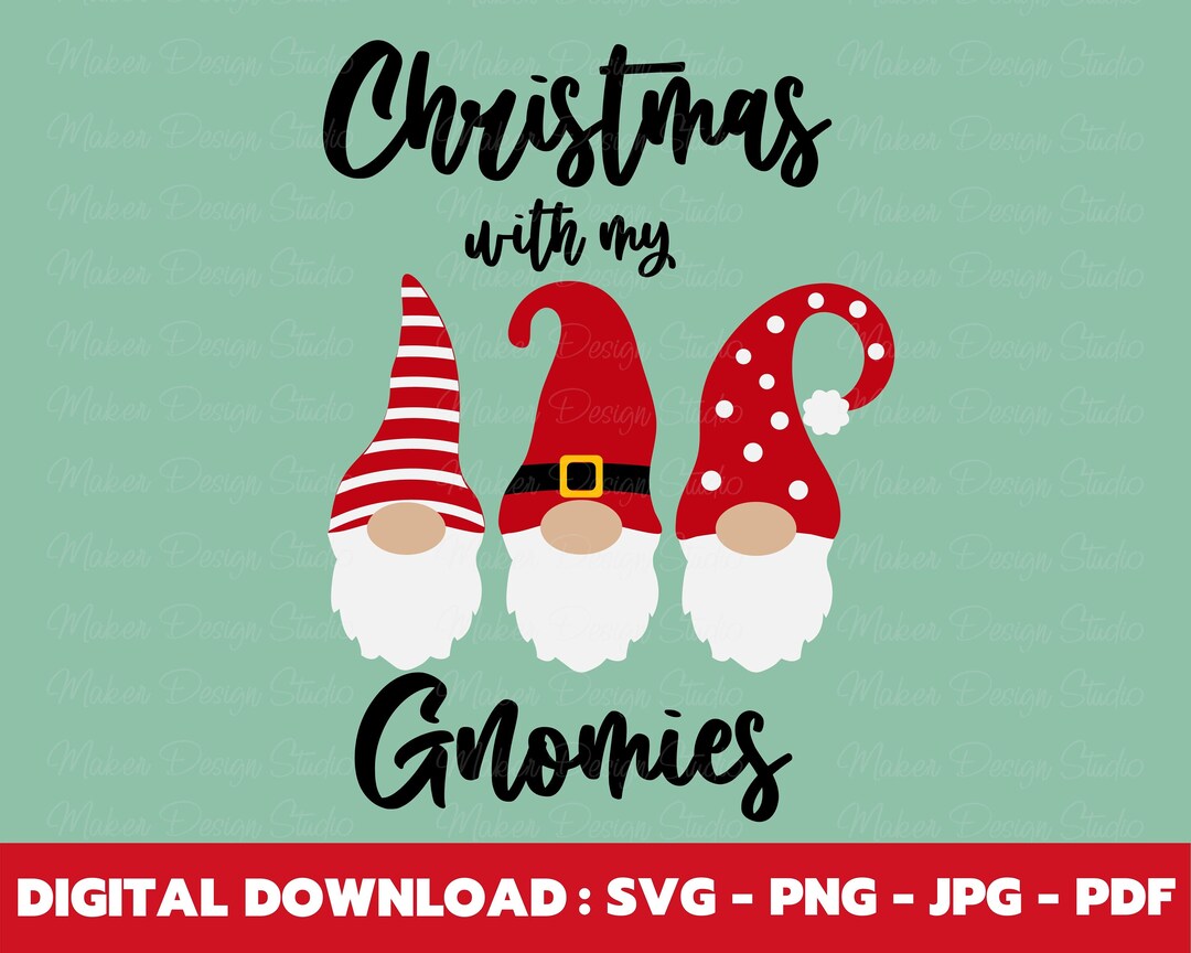 Funny Christmas With My Gnomies Svg, Cute Gnome Svg, Christmas Ornament ...
