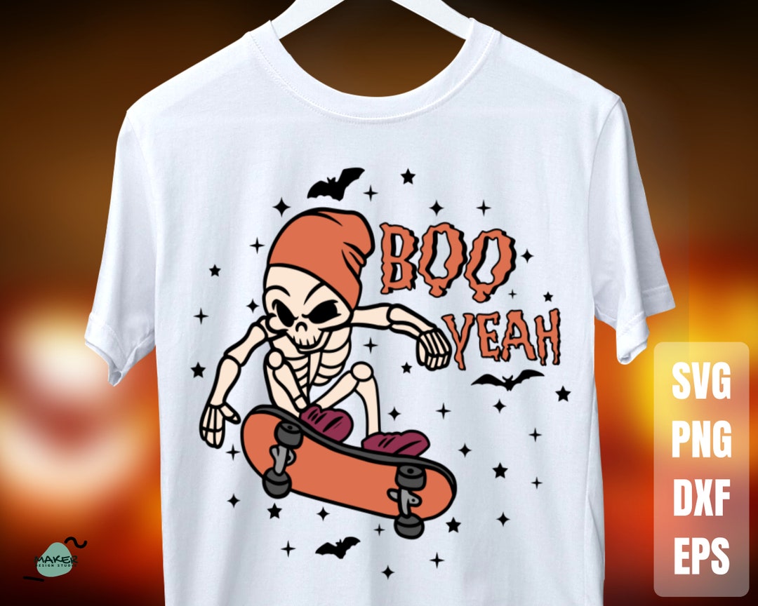 Skeleton Skateboard Svg Spooky Vibes Svg Halloween Png - Etsy