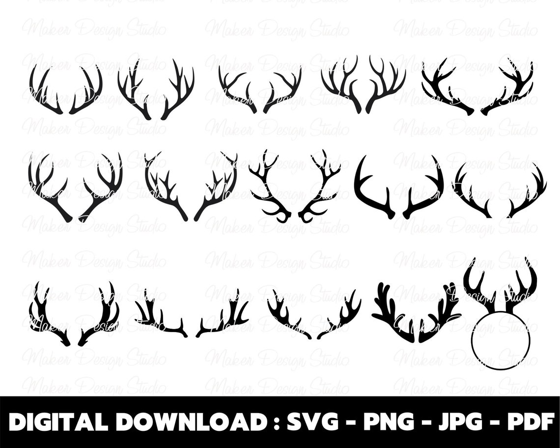Deer Antler Bundle Reindeer Antler SVG File for Cricut - Etsy