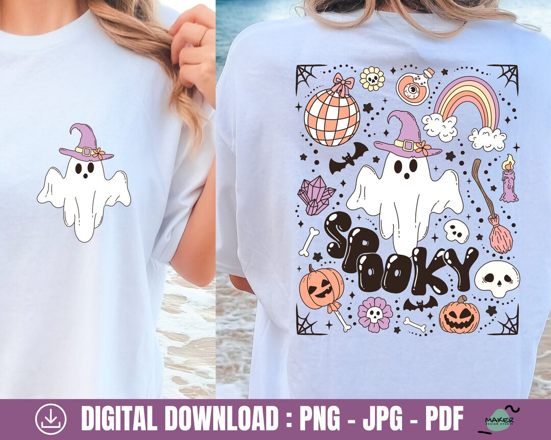 Spooky Halloween Png, Cute Ghost Png, Boo Png, Retro Halloween ...