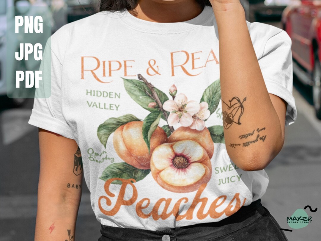 Locally Grown Peaches Sublimation Png, Vintage Farm Fresh Png, Vintage ...