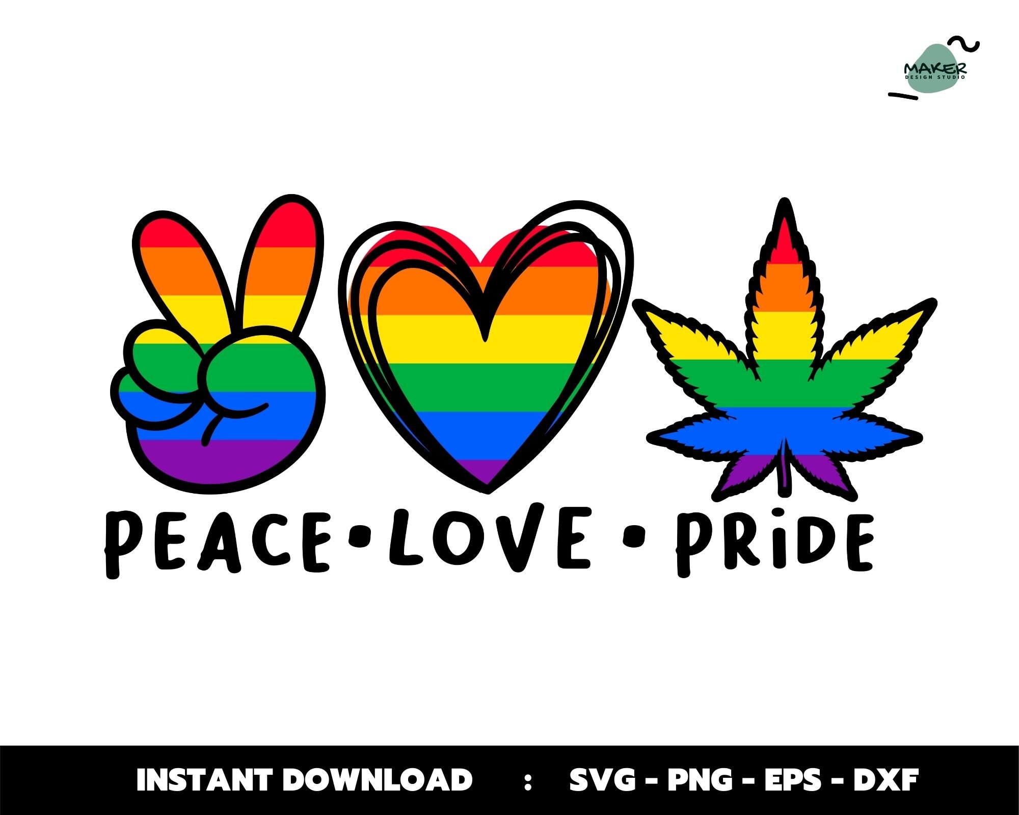 Peace Love Pride Svg LGBT Svg Pride Month Svg Gay Pride - Etsy