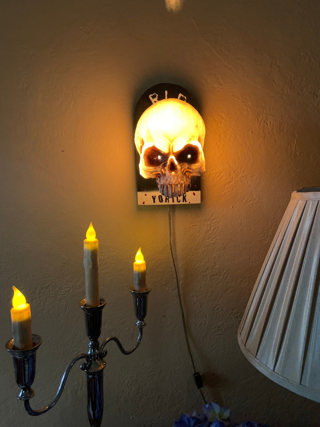 Halloween Skull Wall Light - Etsy