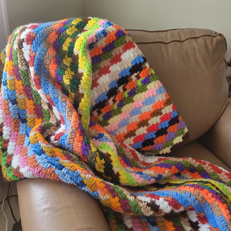 Striped Afghan - Etsy