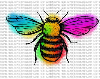 Rainbow Bee Png Clip Art File for Sublimation 2 Files - Etsy Canada
