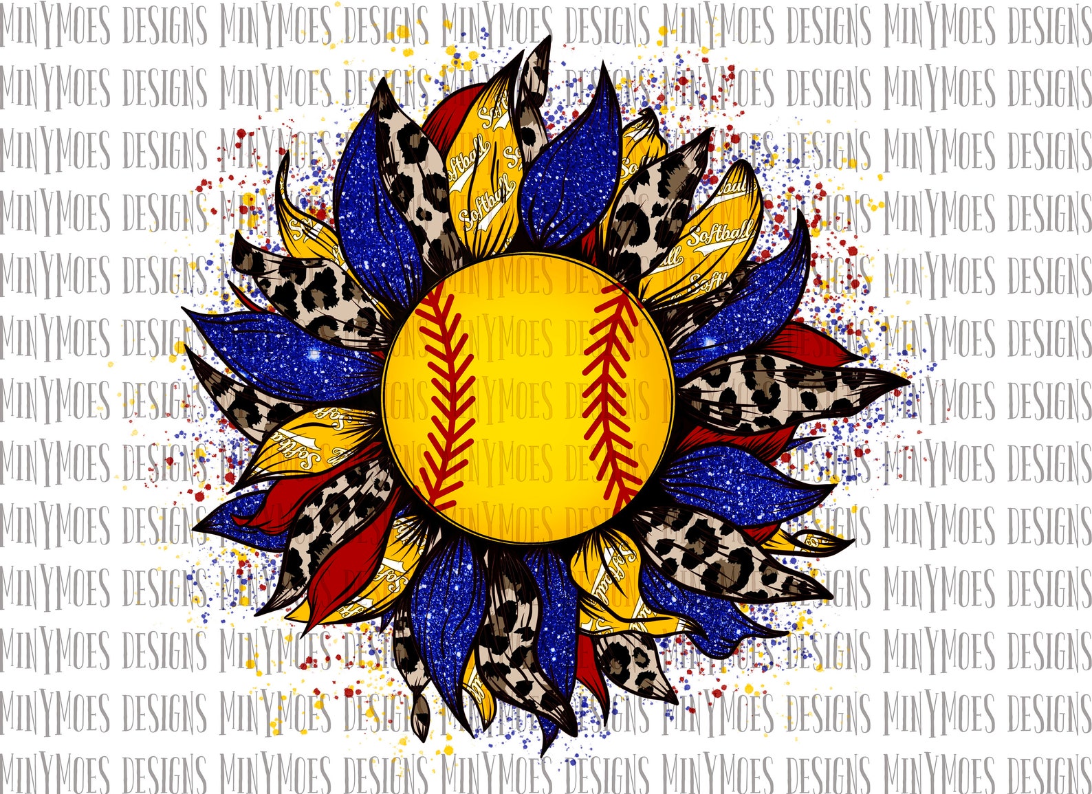 Softball Sunflower PNG | Softball Sublimation PNG - Etsy
