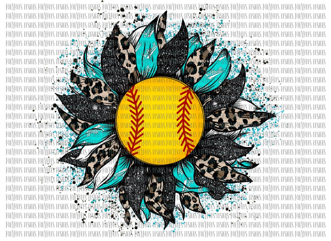 Softball Sunflower PNG | Softball Sublimation PNG - Etsy