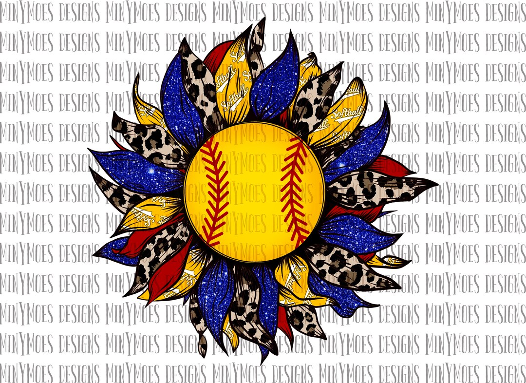 Softball Sunflower PNG | Softball Sublimation PNG - Etsy
