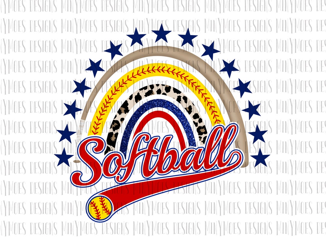 Softball PNG | Rainbow PNG | Softball Sublimation Design - Etsy
