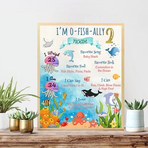 Under the Sea Birthday Milestone Poster | PRINTABLE Birthday Sign | O ...