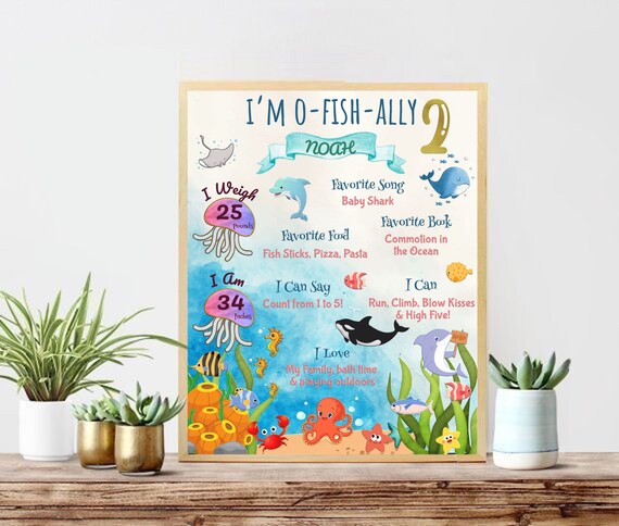 Under the Sea Birthday Milestone Poster PRINTABLE Birthday | Etsy