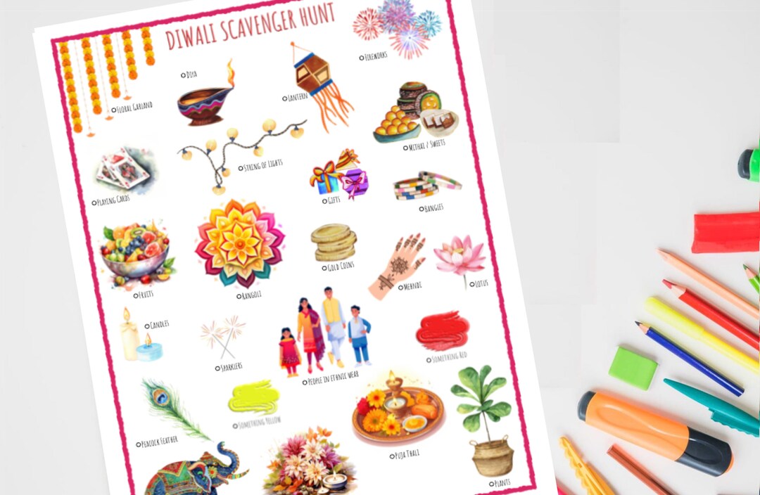 Engaging Diwali Activity for Kids | 8.5 X 11 Scavenger Hunt Printable ...