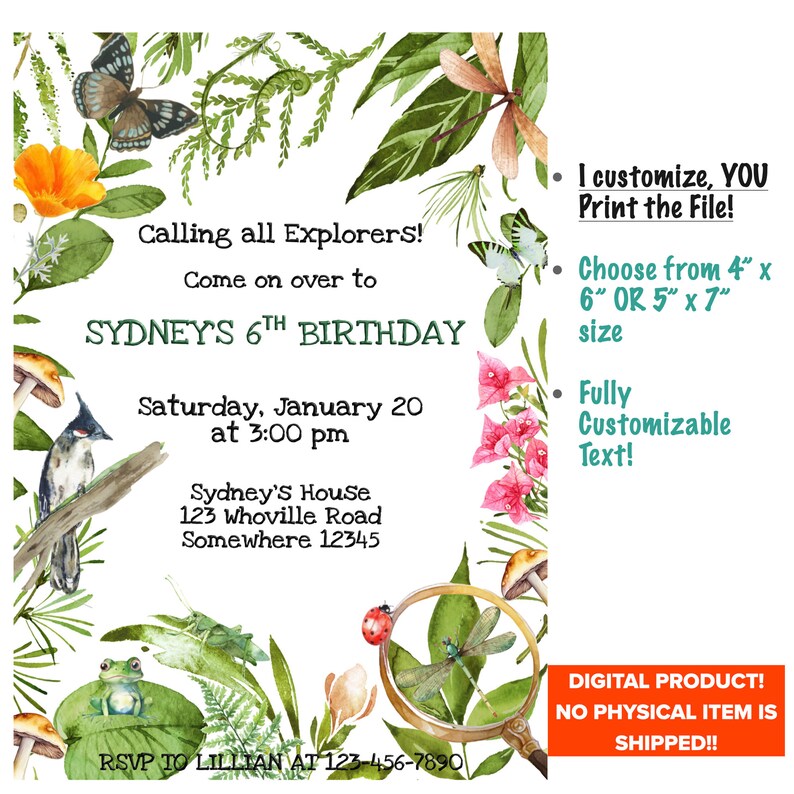 Explore the Wild With a Nature Trail Themed Birthday Invitation ...