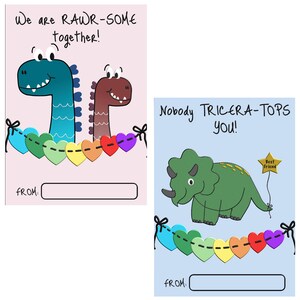 Kids Valentine Cards - Friendship, Dinosaurs, Perfect for Classroom ...