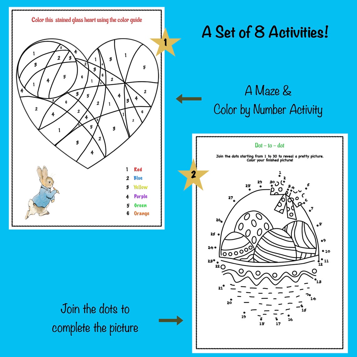 Easter Activity Pack Bunny Peter Rabbit Kids Activity | Etsy