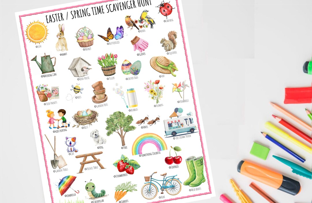 Easter Spring Time Scavenger Hunt | Kids Outdoor Activity | PRINTABLE ...