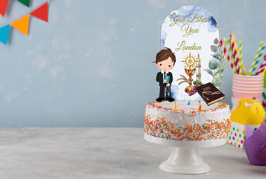 First Holy Communion Cake Topper, Religious Centerpiece - Choose From ...