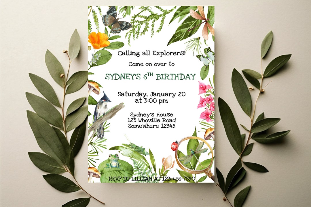 Explore the Wild With a Nature Trail Themed Birthday Invitation ...