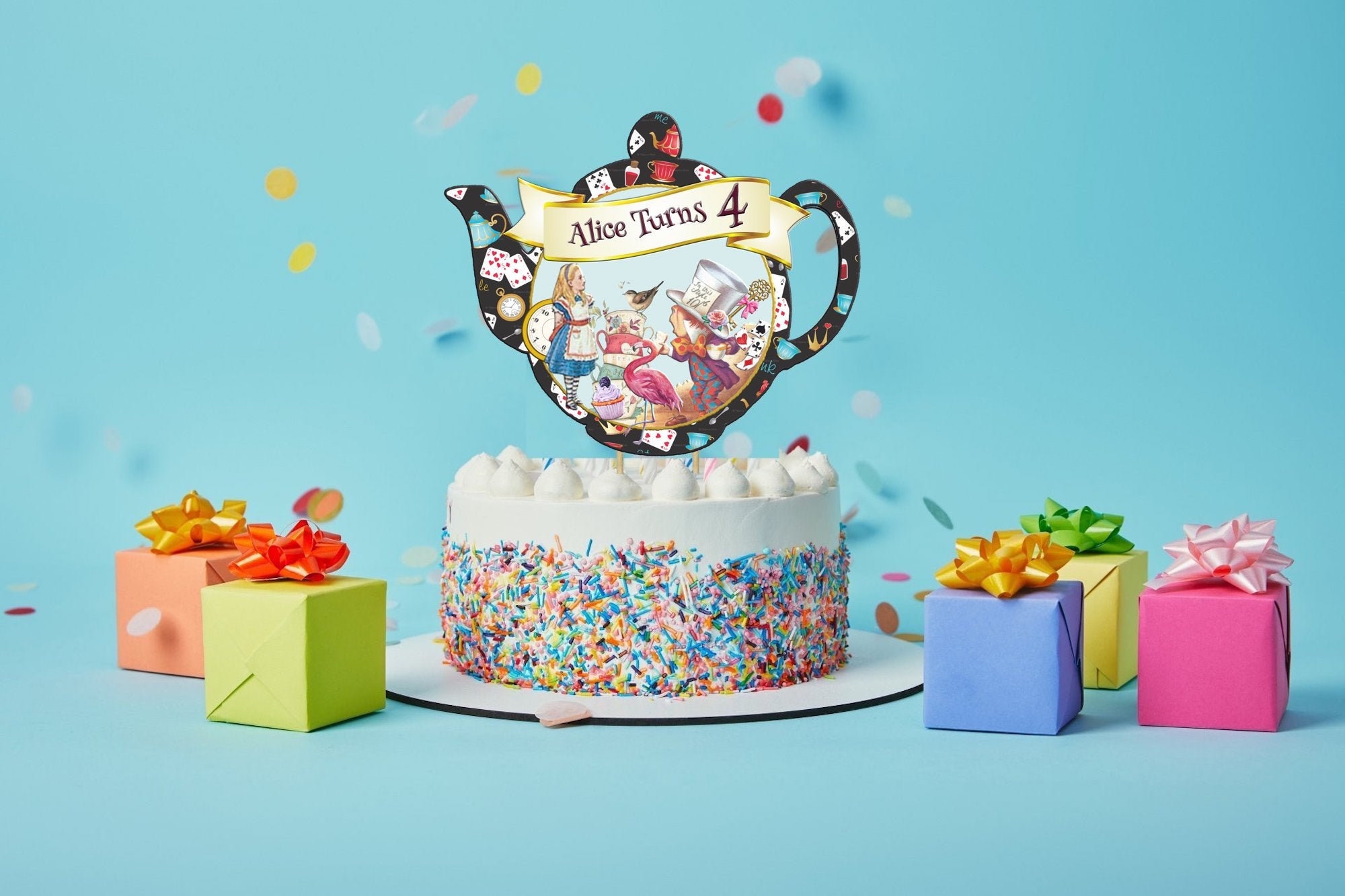 Wonderland Inspired Cake Topper PRINTABLE Centerpiece - Etsy