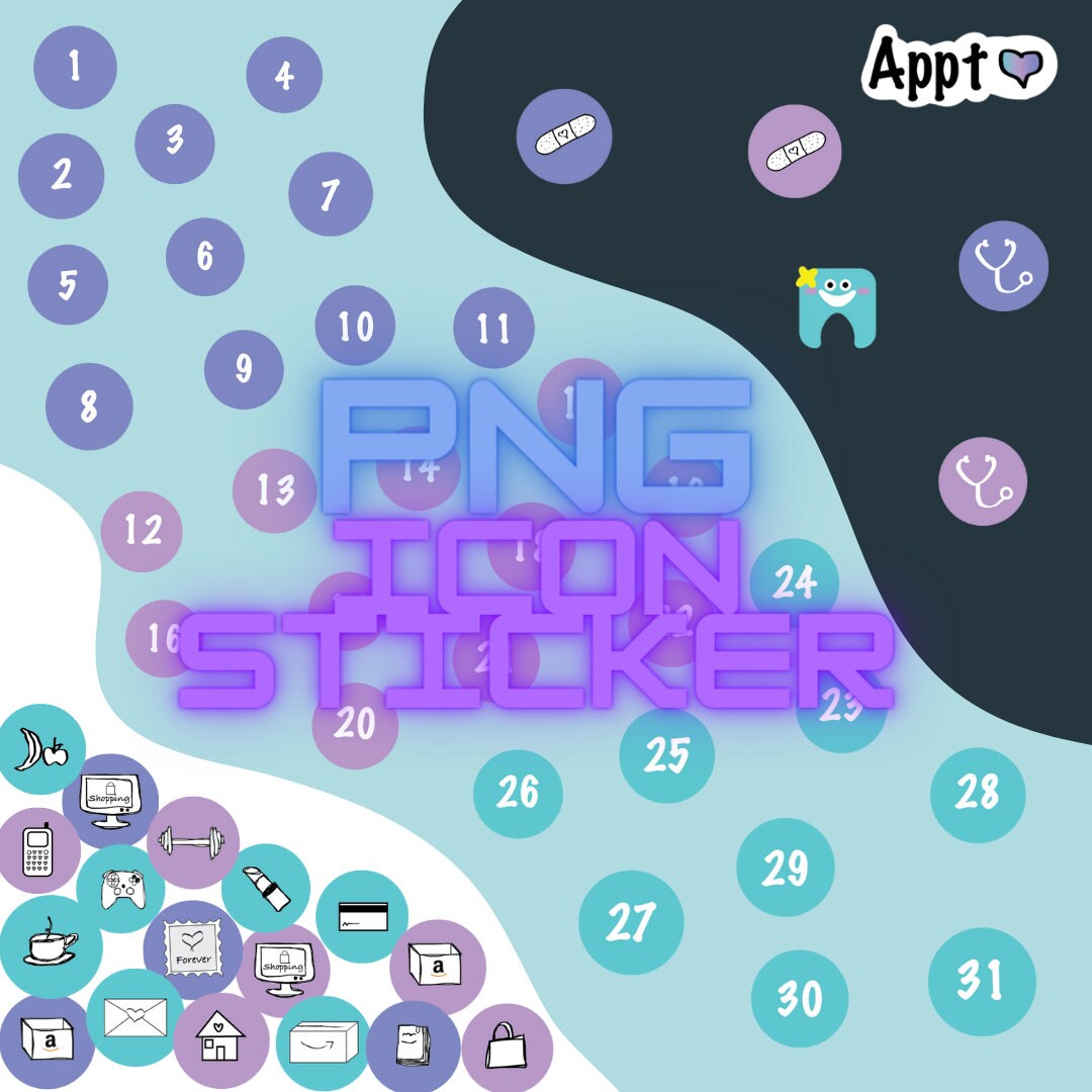 77 Digital Planner Icons Stickers - Etsy