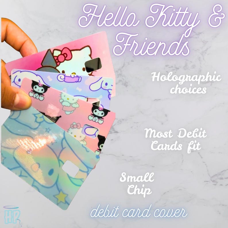 Hello Kitty Debit Card Cover: Holographic Waterproof Sticker - Etsy