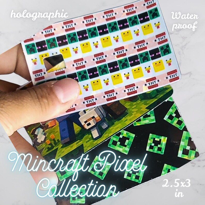 Minecraft Debit Card Cover Bundle | Holographic Waterproof Skin ...