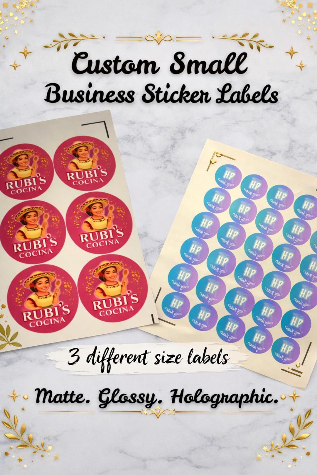 Custom Small Business Sticker Labels • Circle Logo Stickers • Thank You ...