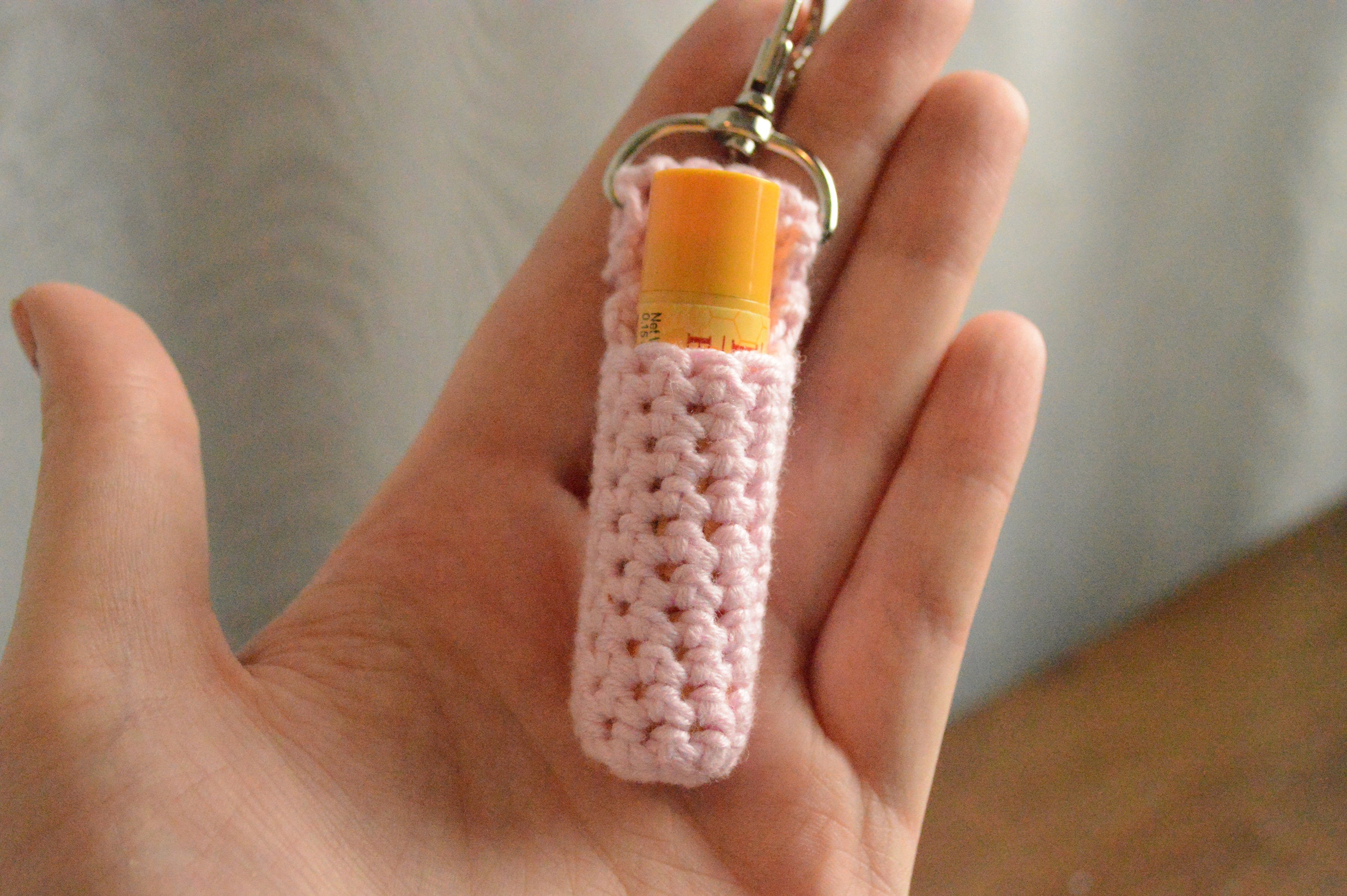 Crochet Lip Balm Keychain Pastel | Etsy
