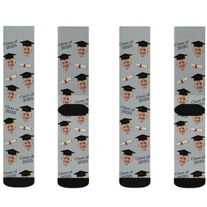Custom Graduation Socks: Face Photo Gift, Personalized Grad Face Sock ...