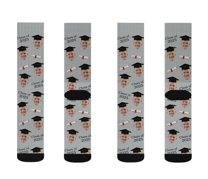 Custom Graduation Socks: Face Photo Gift, Personalized Grad Face Sock ...