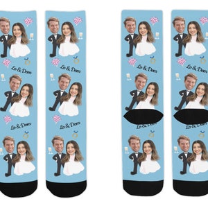 Personalized Wedding Socks, Custom Face Socks, Custom Groom and Bride ...