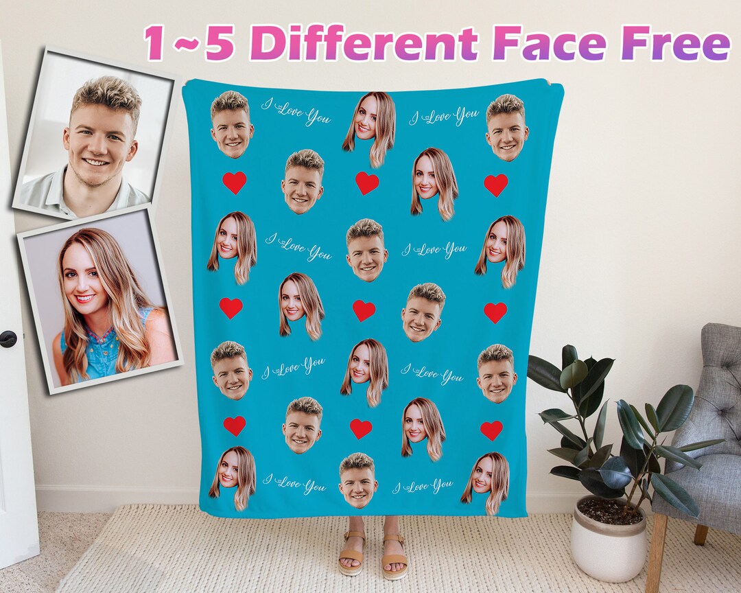 Custom Face Blanket, Personalized Photo Blanket, Multiple Face Blanket ...