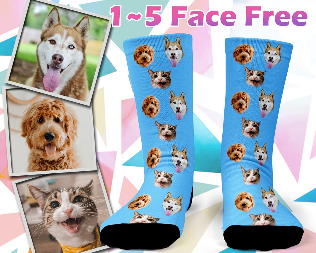 Custom Pet Face Socks, Personalized Socks, Christmas Gift, Dog Face ...