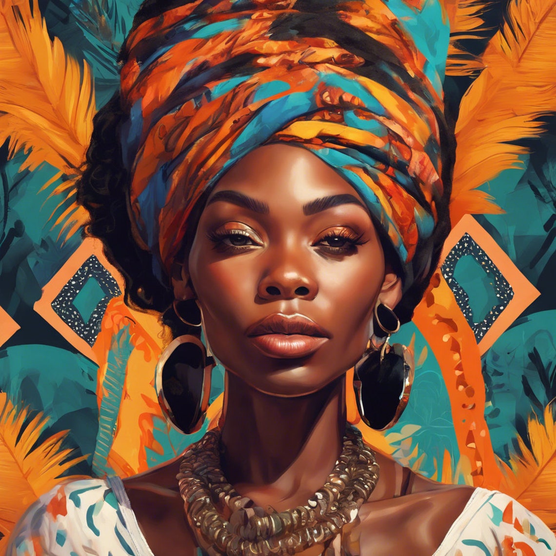 Bold Boho Digital Download Printable Wall Art Face Portrait Poster ...