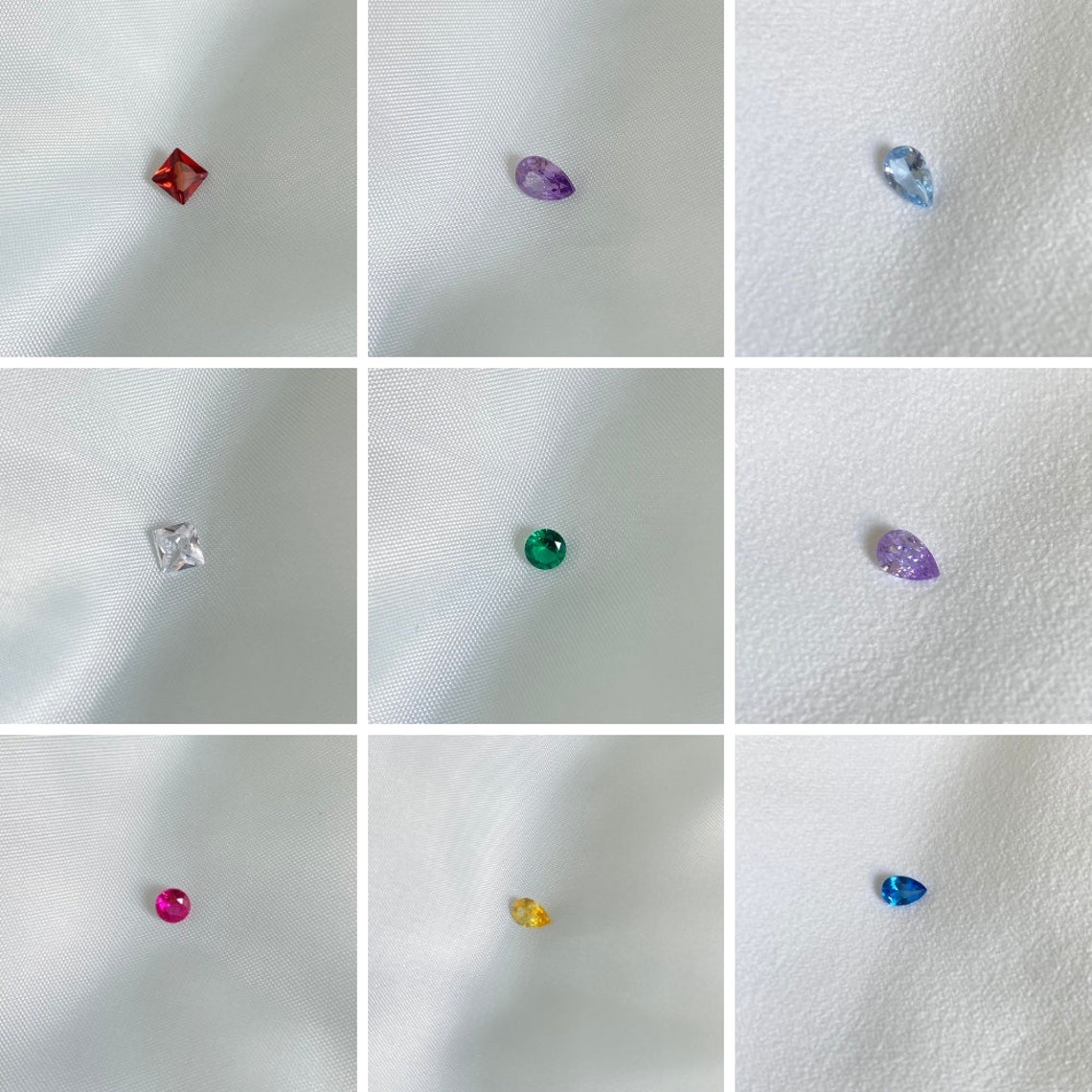 Cubic Zirconia Gemstones: CZ Birthstones, Round, Pear, Heart, Square ...